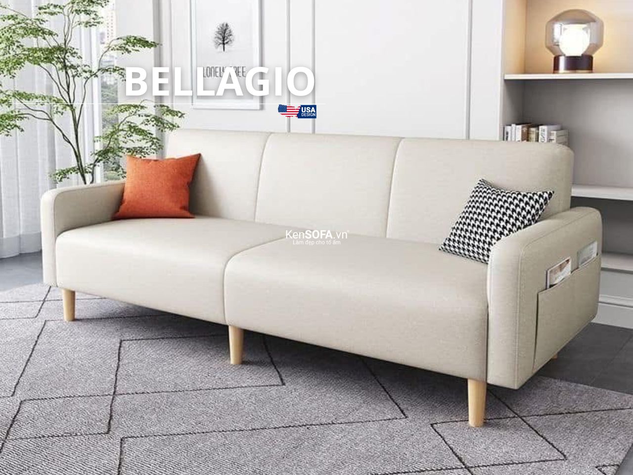 Sofa băng B129 Bellagio - Sofa vải - KenSOFA.vn